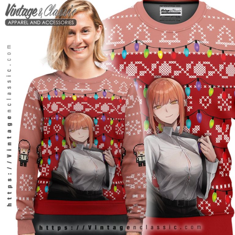 Makima Chainsaw Man Ugly Christmas Sweater - Vintagenclassic Tee