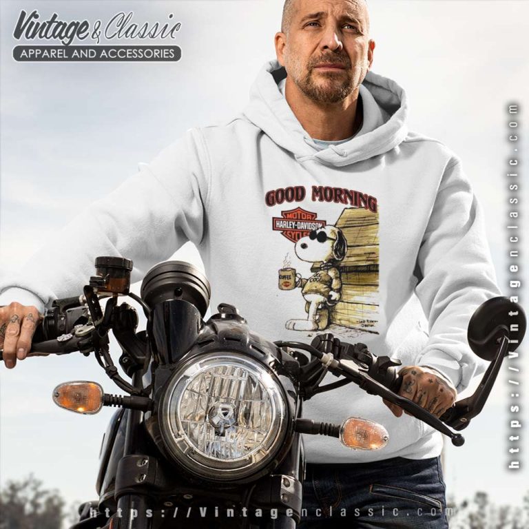 Snoopy Harley Davidson Good Morning Shirt - Vintagenclassic Tee